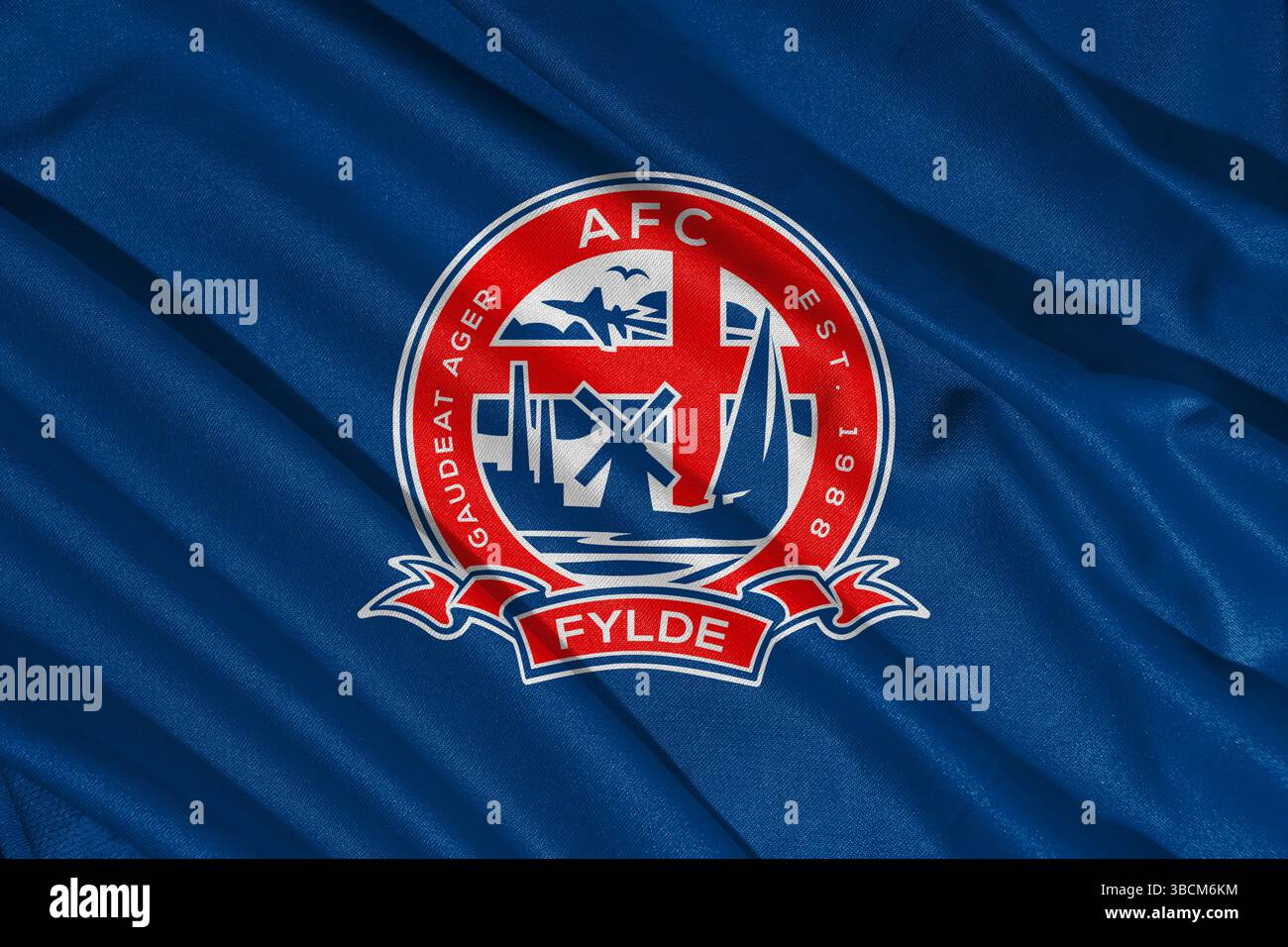 Pringsewu, Lampung; May 21, 2025; Logo Flag Waving Banner of AFC Fylde ...