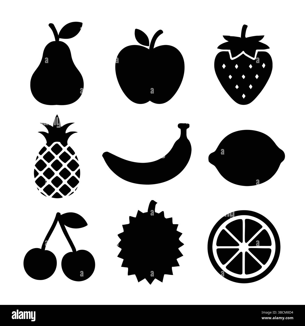 Banana pear apple orange Stock Vector Images - Alamy