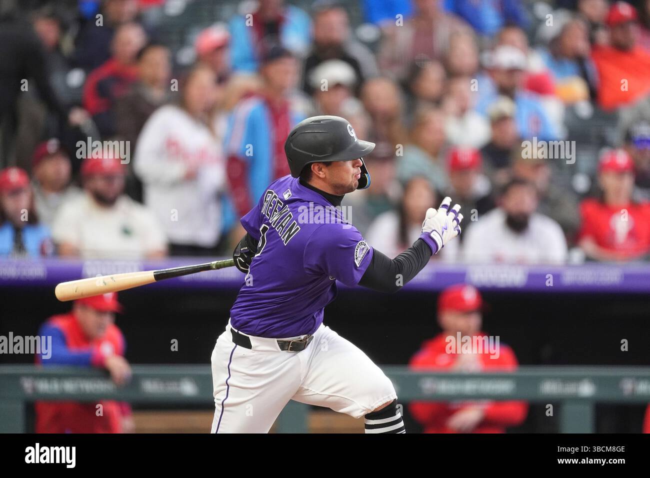 Colorado Rockies second baseman Tyler Freeman (2) in the fourth inning ...