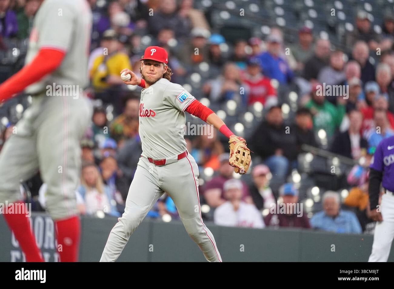 Philadelphia Phillies third baseman Alec Bohm (28) in the second inning ...