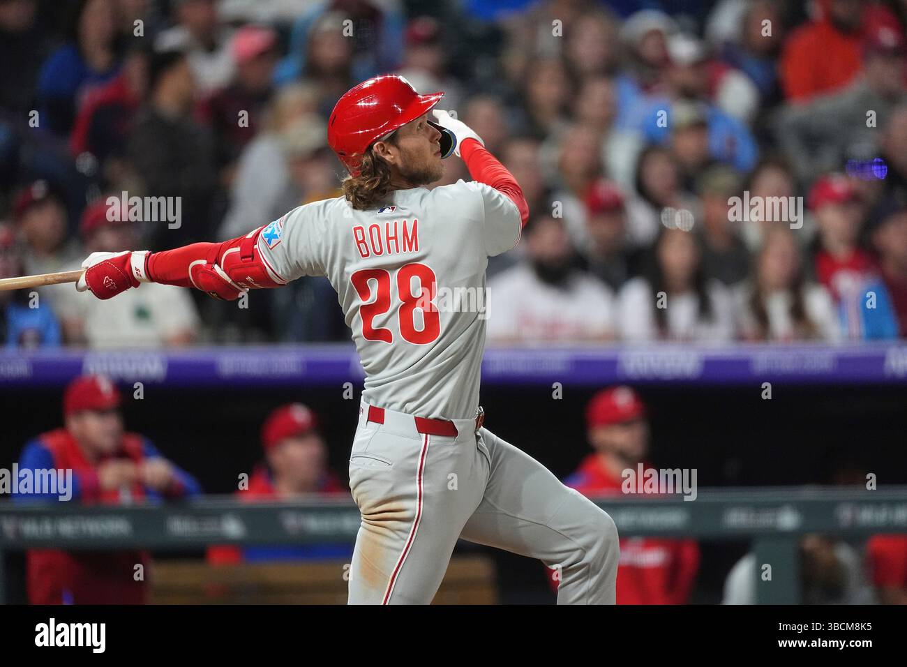 Philadelphia Phillies third baseman Alec Bohm (28) in the eighth inning ...