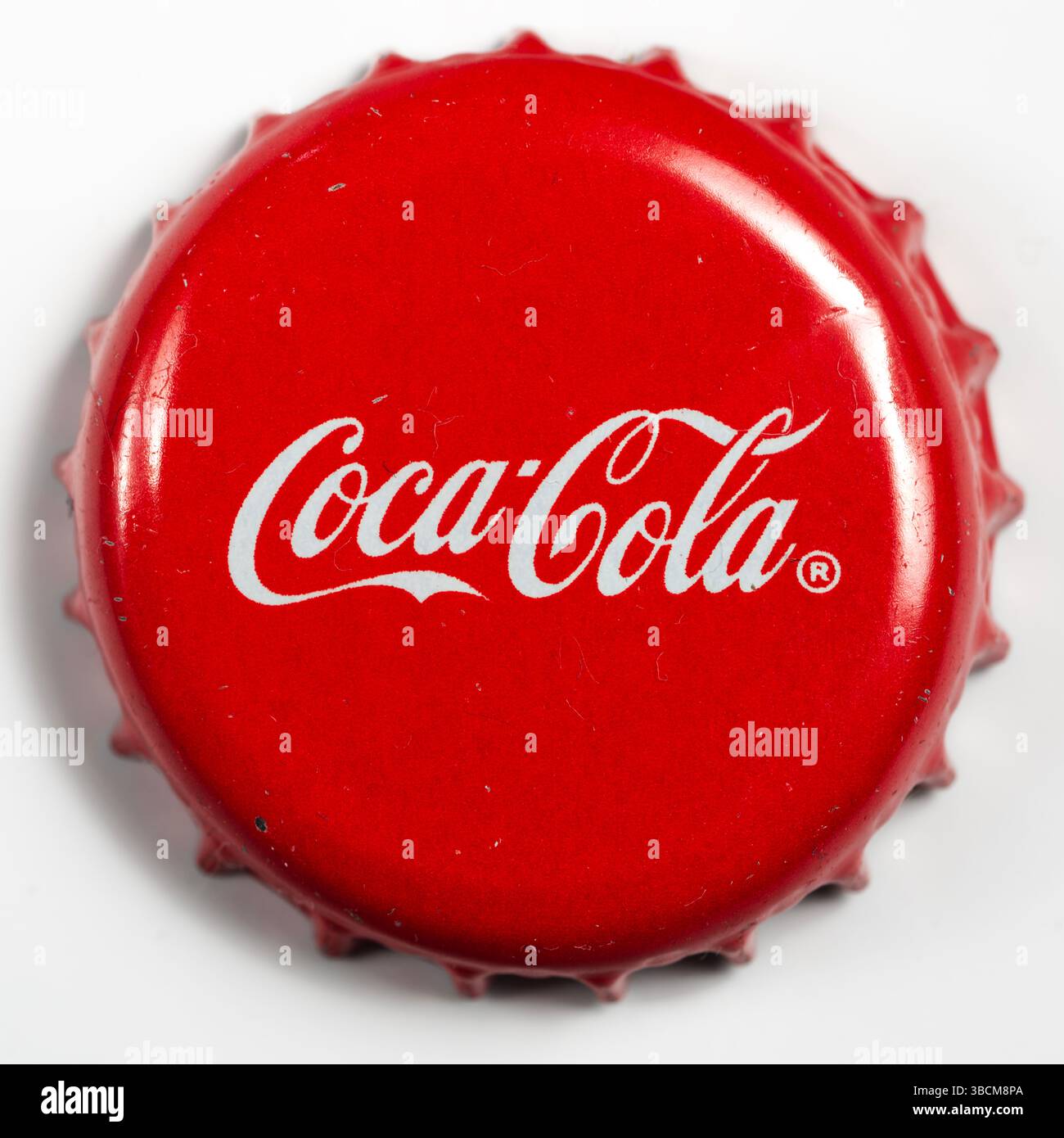 Bavaria, Germany - April 24, 2025: A close-up of a red Coca-Cola bottle ...