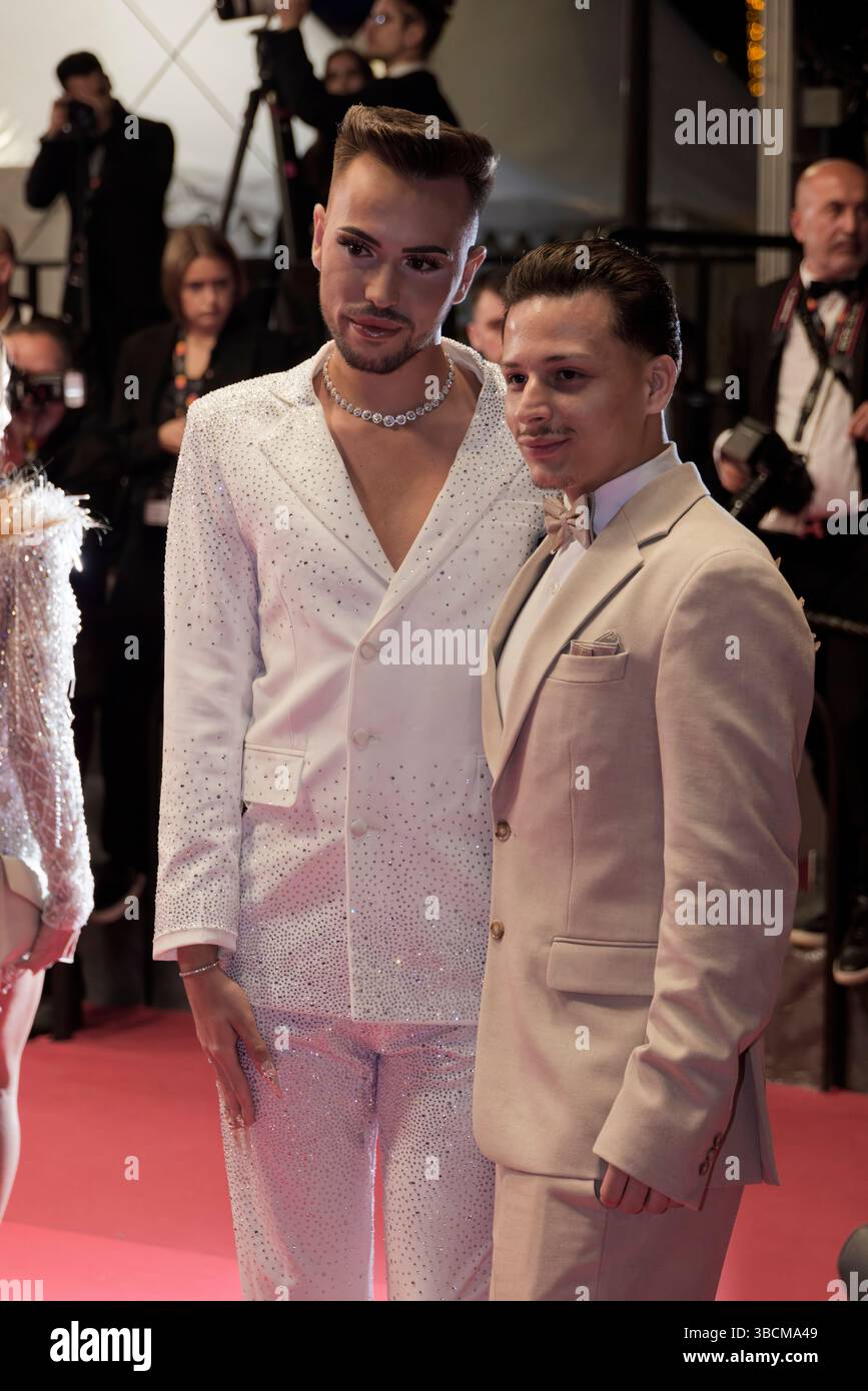 Cannes, France. 20th May, 2025. Benoît Chevalier and a guest attend the ...