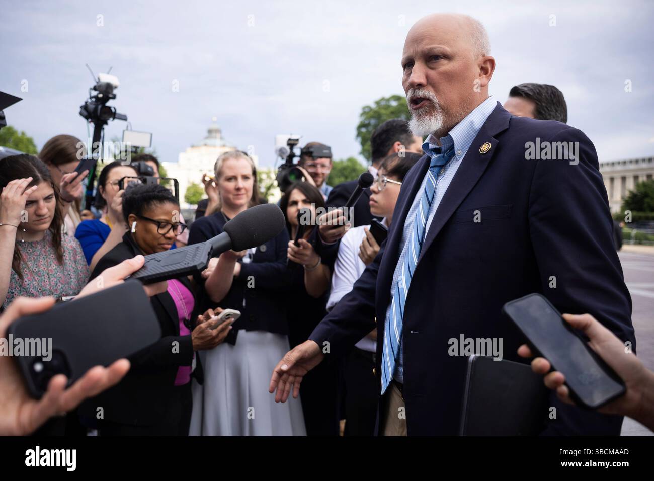Rep. Chip Roy (R-Texas) speaks with reporters outside the U.S. Capitol ...