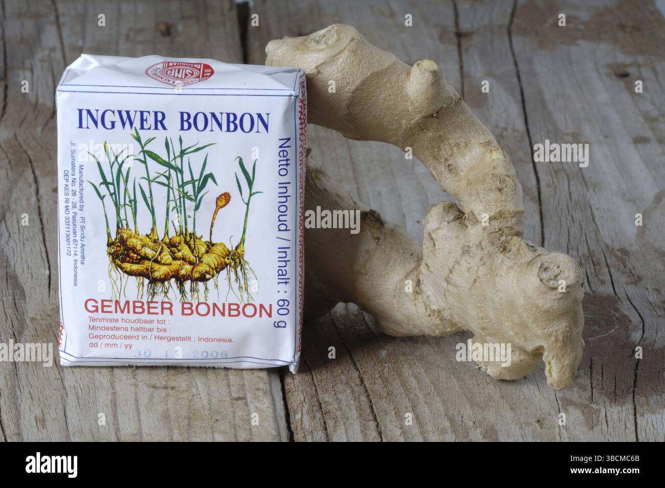 Common Ginger roots and candies, Ginger roots (Zingiber officinale) and ...