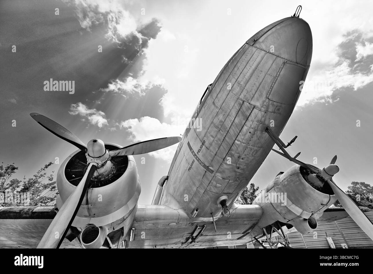 Malaga Aero Museum by the airport with a twin engined Iberia DC-3 ...