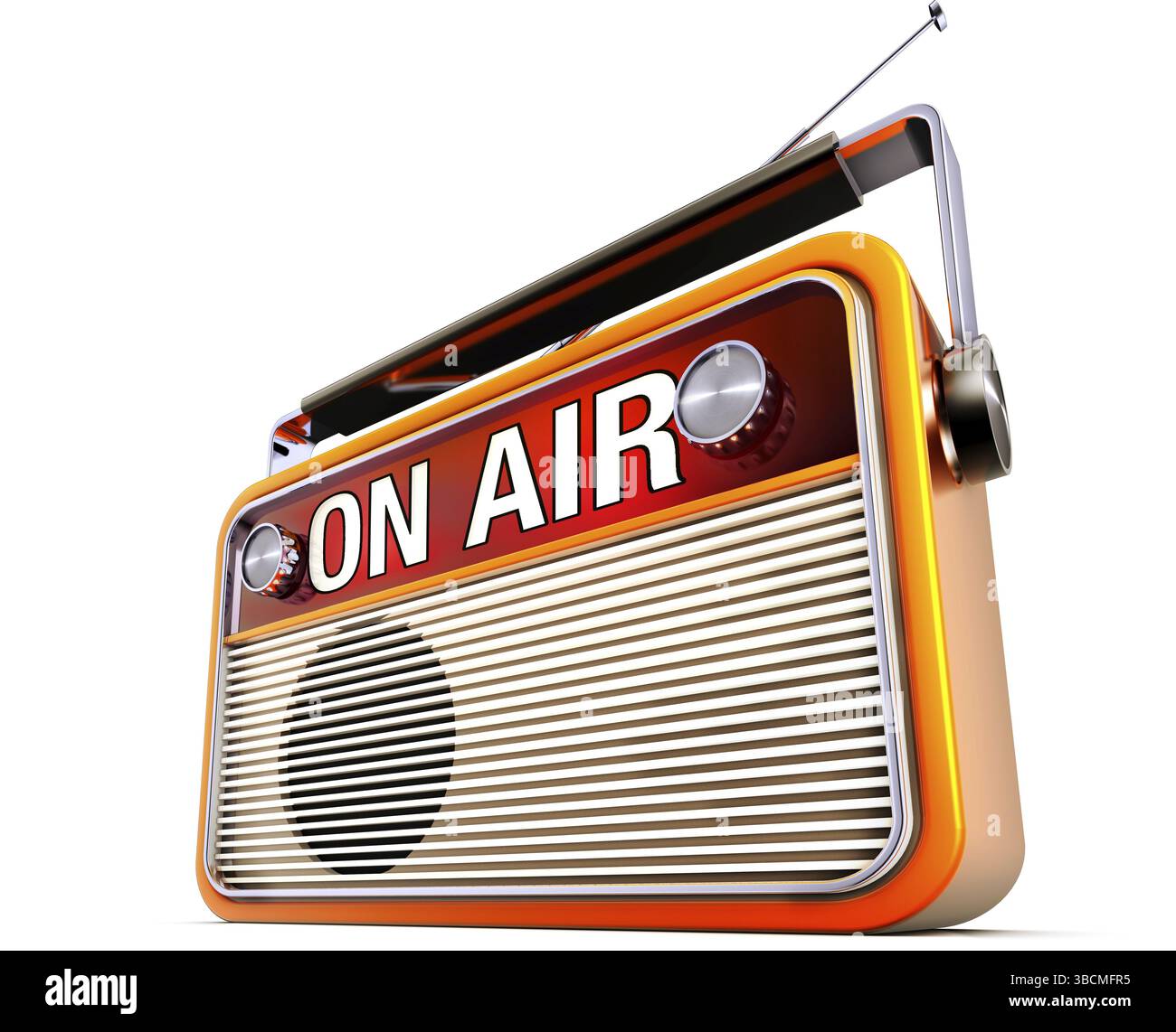 High resolution rendering of a portable radio with a on air icon Stock ...