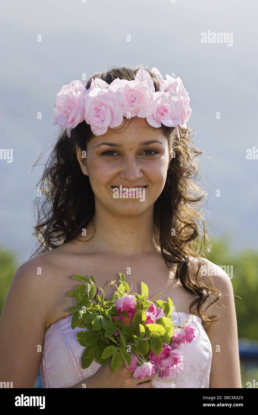 Rose Queen with Rosary, Rose Festival, Karlovo, Rose Queen, Bulgaria ...