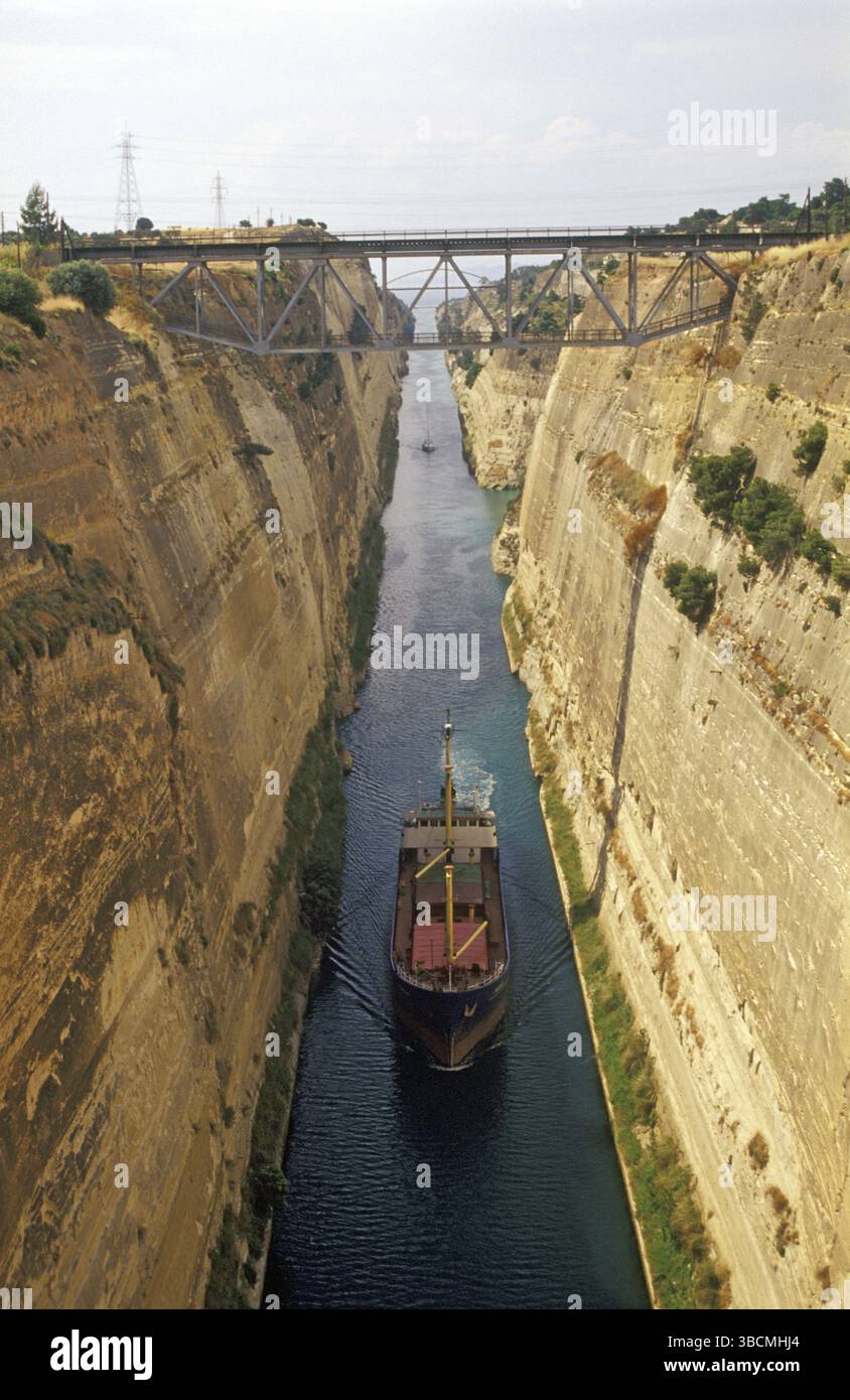 Ship in the Corinth Canal, Corinth, Greece, Europe Stock Photo - Alamy
