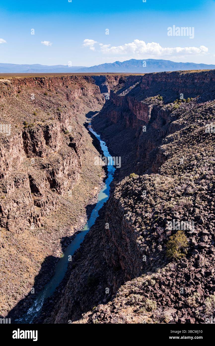 Rio Grand River viewed from Rio Grand Gorge Bridge; near Taos; New ...