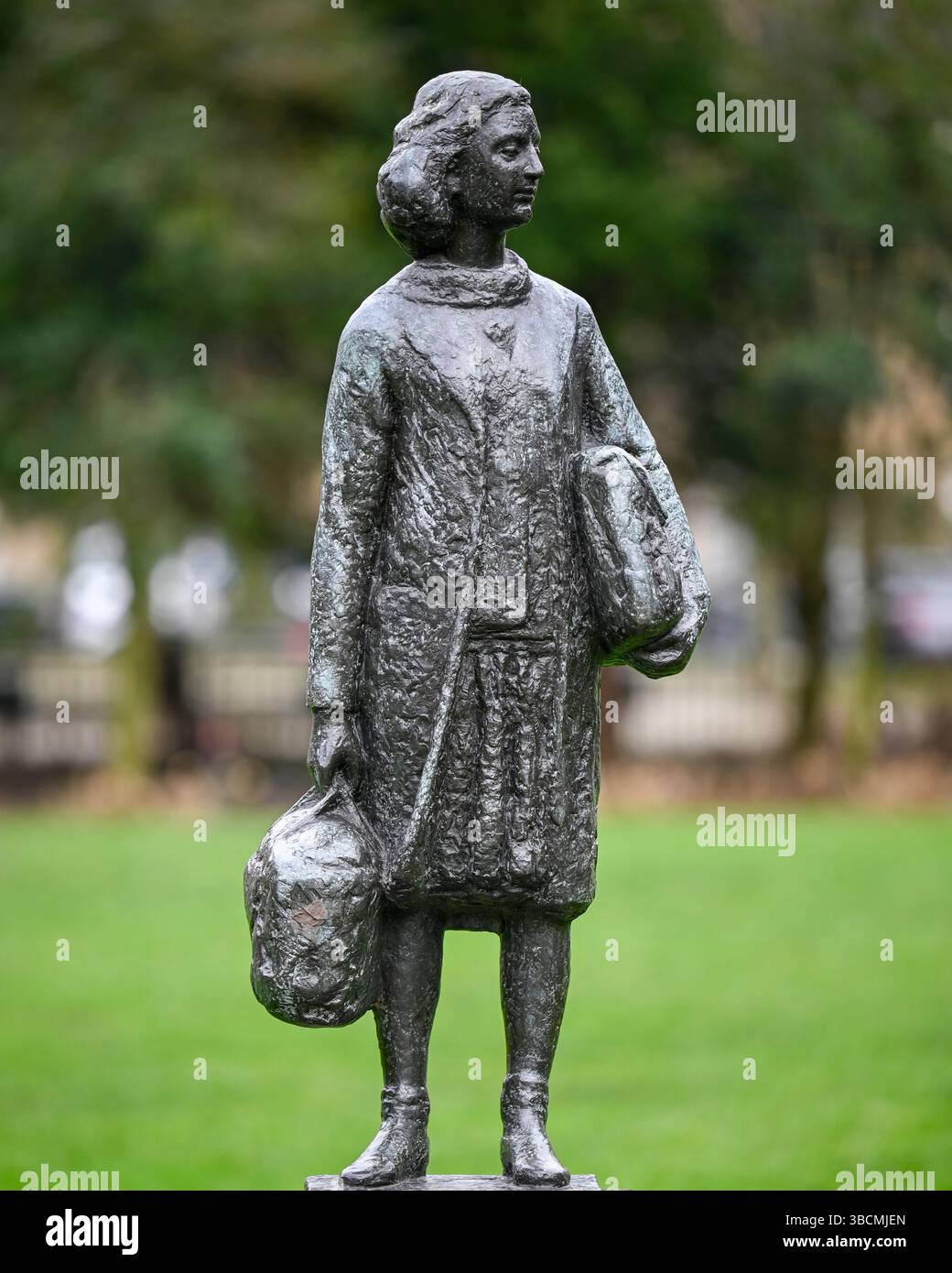The statue of Anne Frank, situated in the park opposite her family home ...