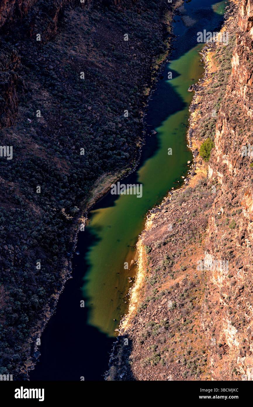 Rio Grand River viewed from Rio Grand Gorge Bridge; near Taos; New ...