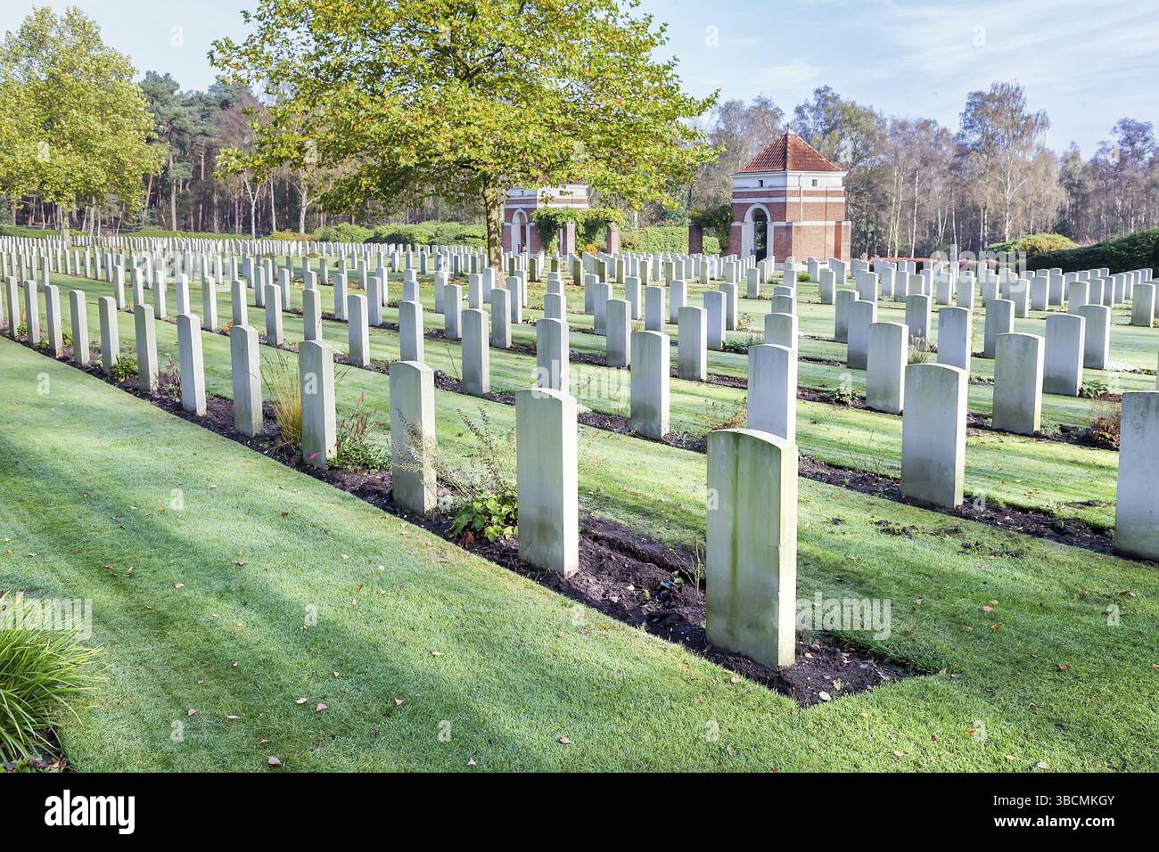 Canadian war cemetery with graves of casualties in Holland Stock Photo ...