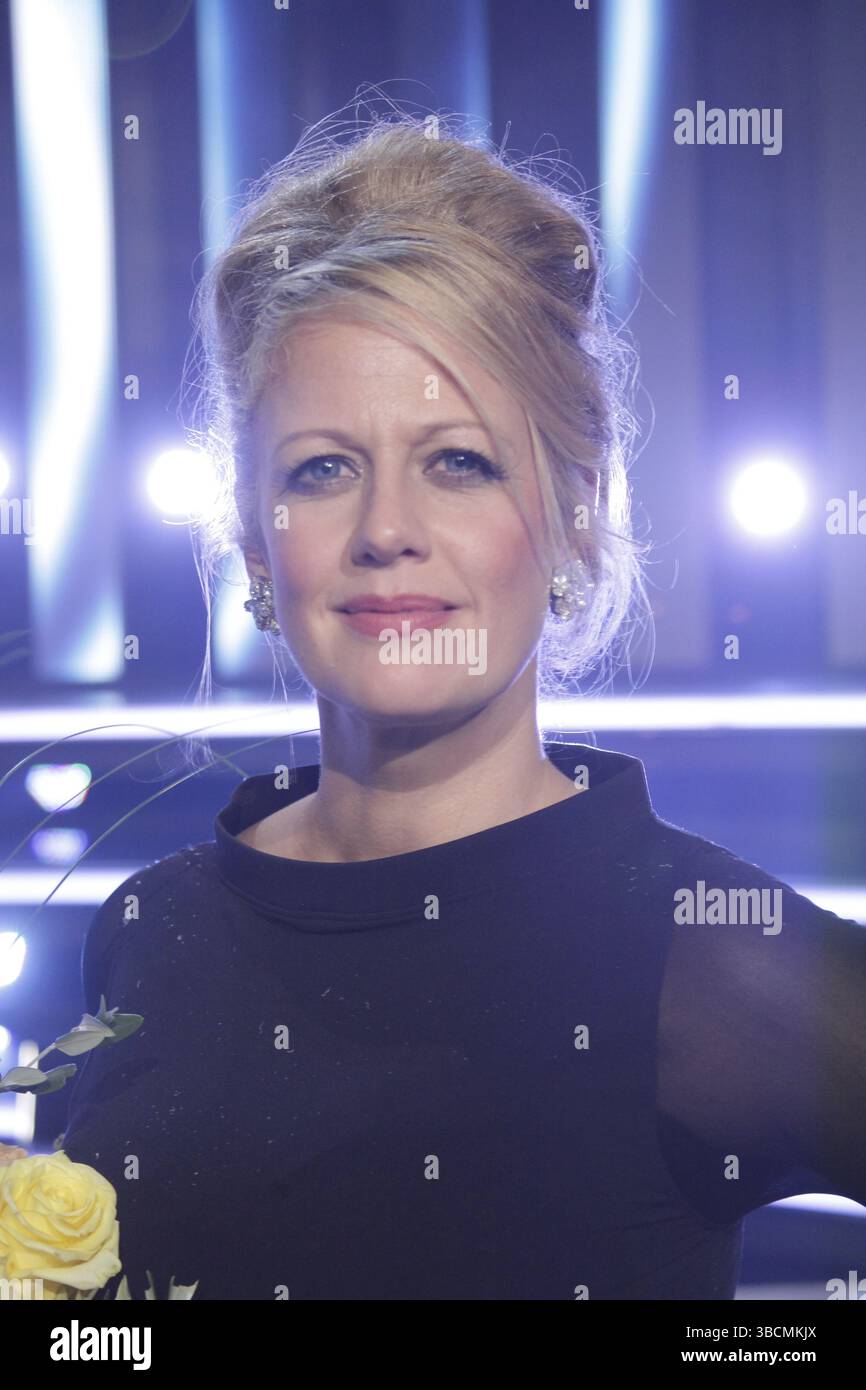German TV presenter Barbara Schoeneberger ZDF TV show Stock Photo - Alamy