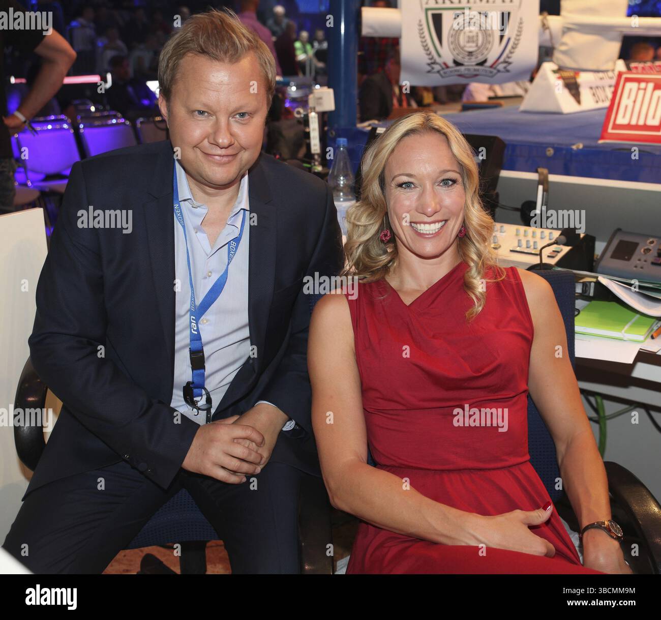 German boxing presenter Tobias Drews and German TV presenter Dr ...