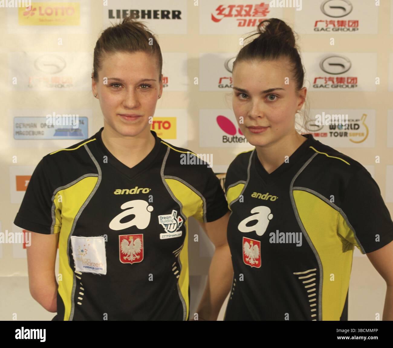 Polish table tennis players Natalia Partyka and Katarzyna Grzybowska ...
