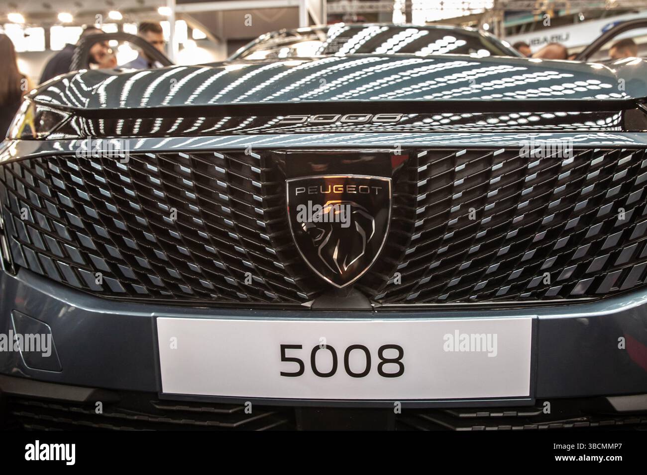 BELGRADE, SERBIA - MARCH 15, 2025: Close-up of the Peugeot 5008 with ...
