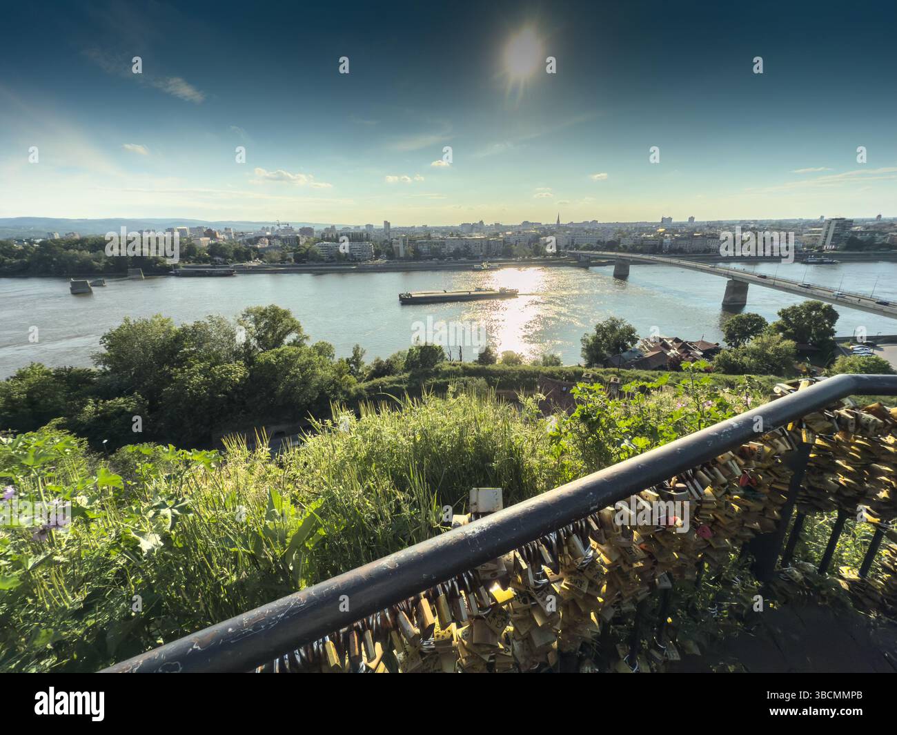 NOVI SAD, SERBIA - MAY 3, 2025: panorama from Petrovaradin Fortress ...