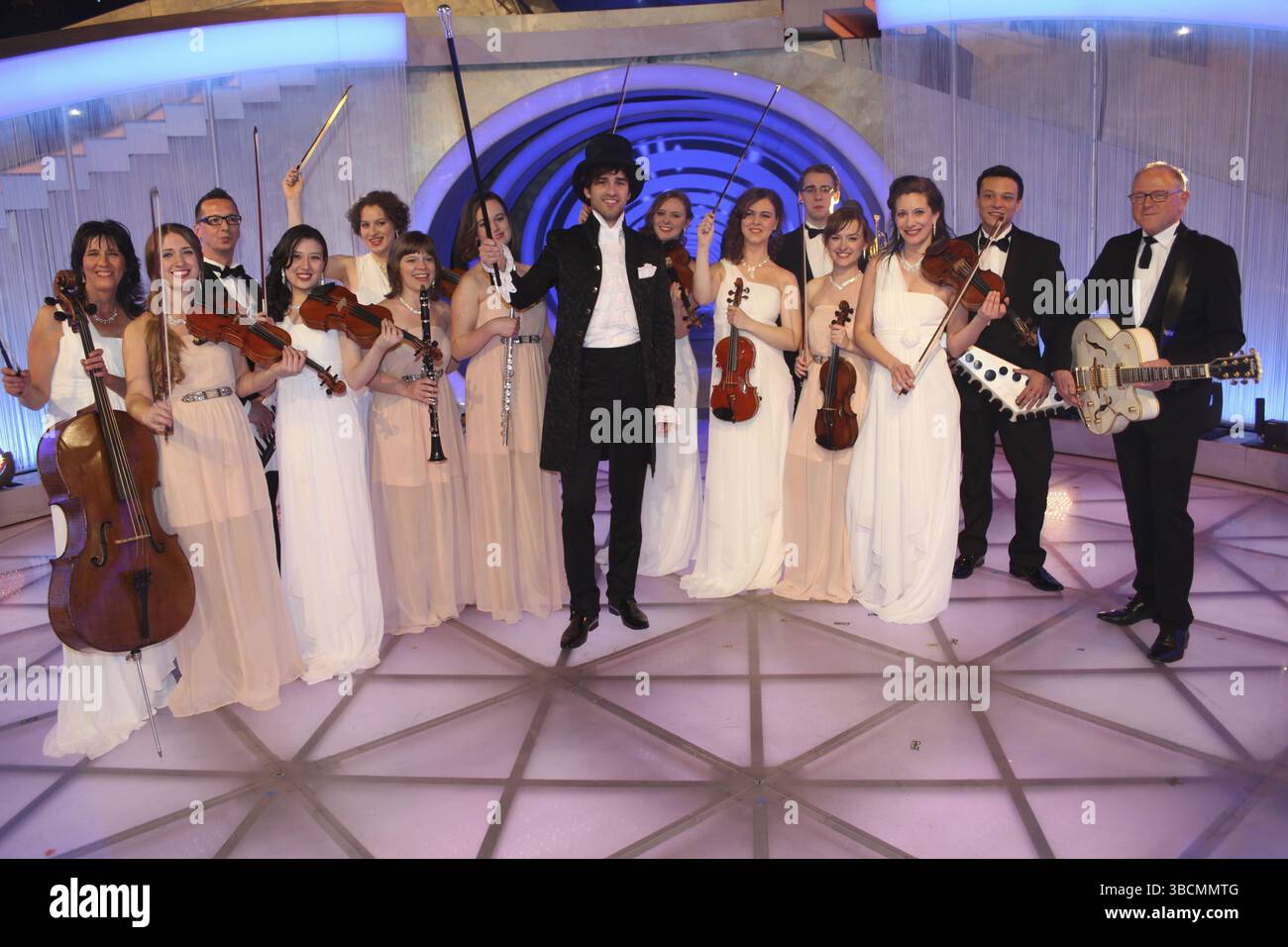 Singer Manuel Palomo and Adya on the ARD TV show Stock Photo - Alamy