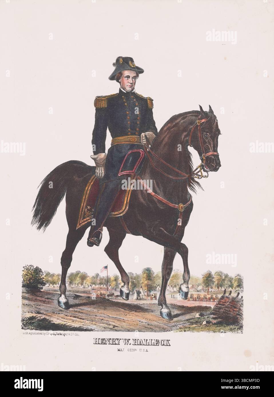 Portrait of American Civil War Union Major General Henry W. Halleck on ...