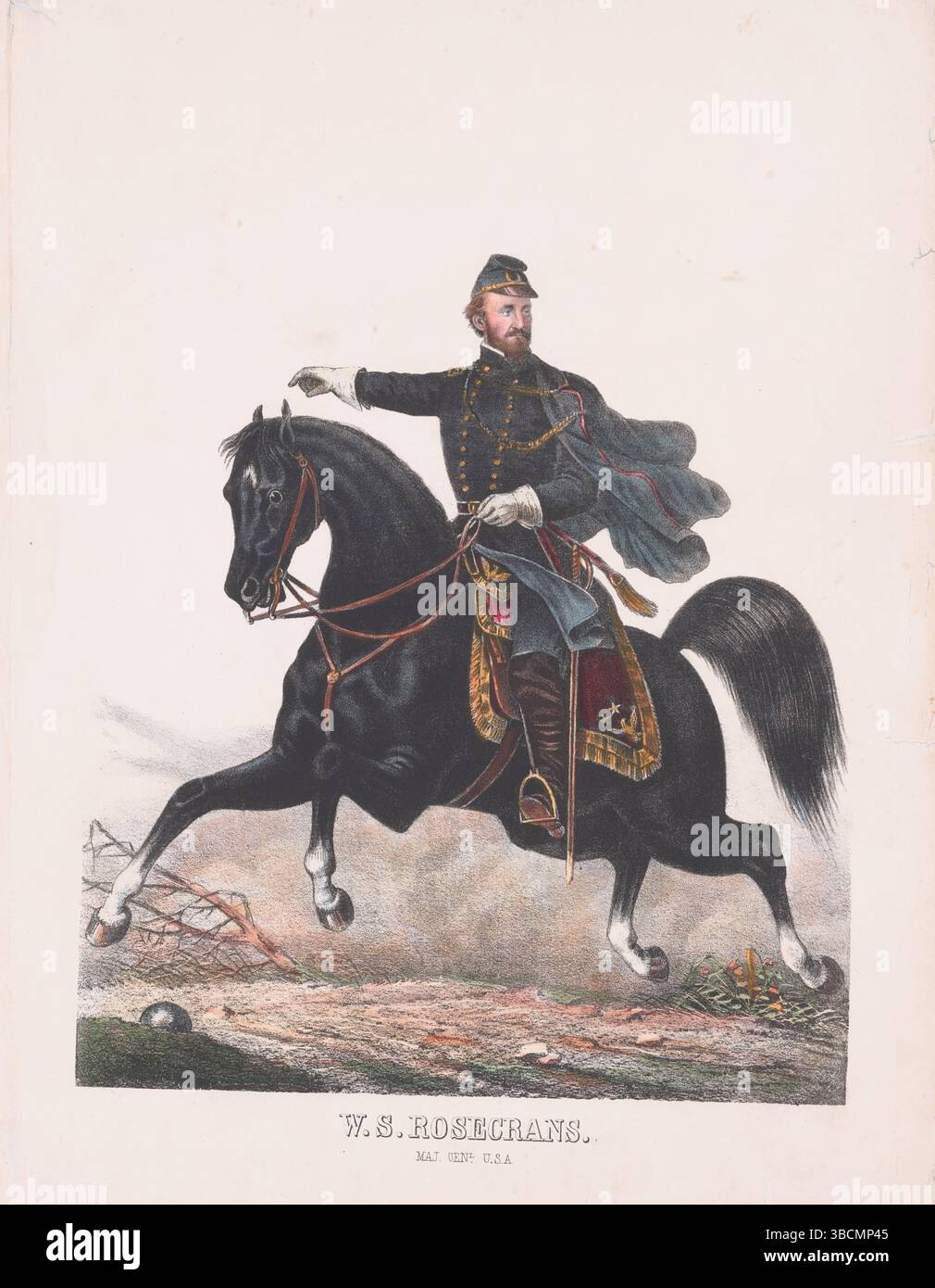 portrait of American Civil War Union Major General William Rosecrans on ...