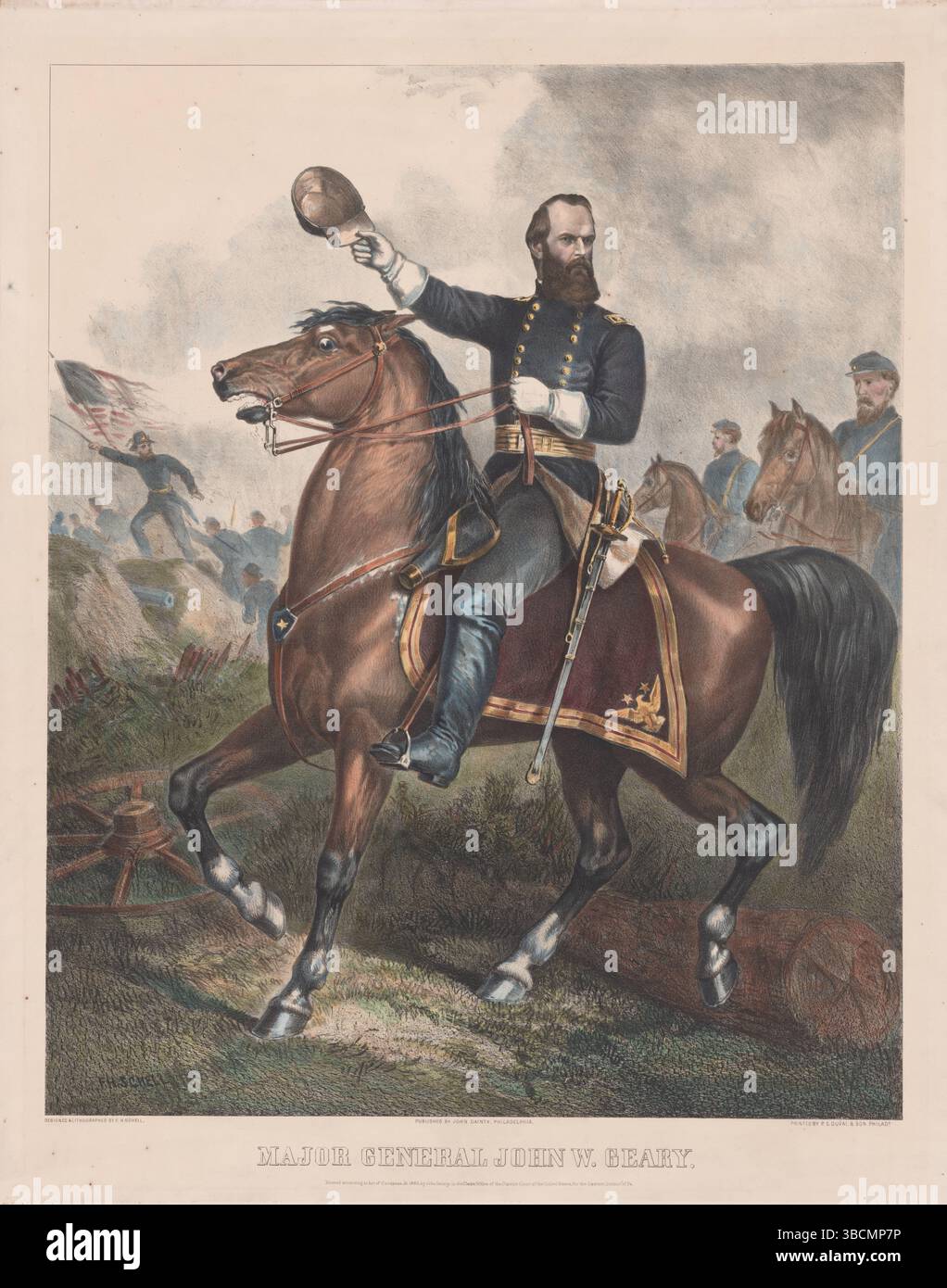 Portrait of American Civil War Union Major General John W. Geary on ...