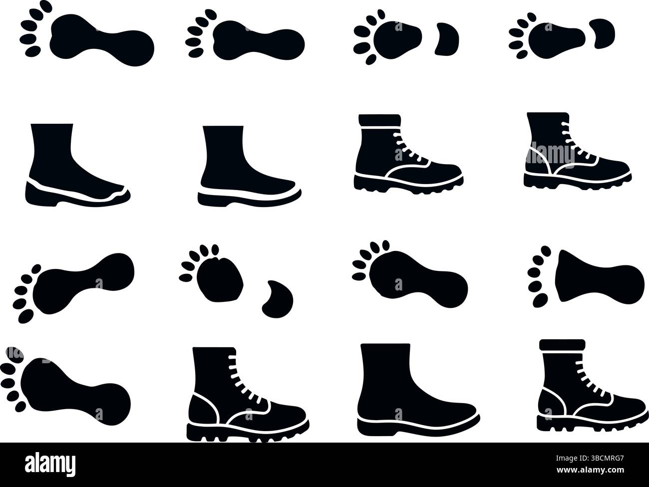 Outdoor foot prints on the ground Stock Vector Images - Alamy
