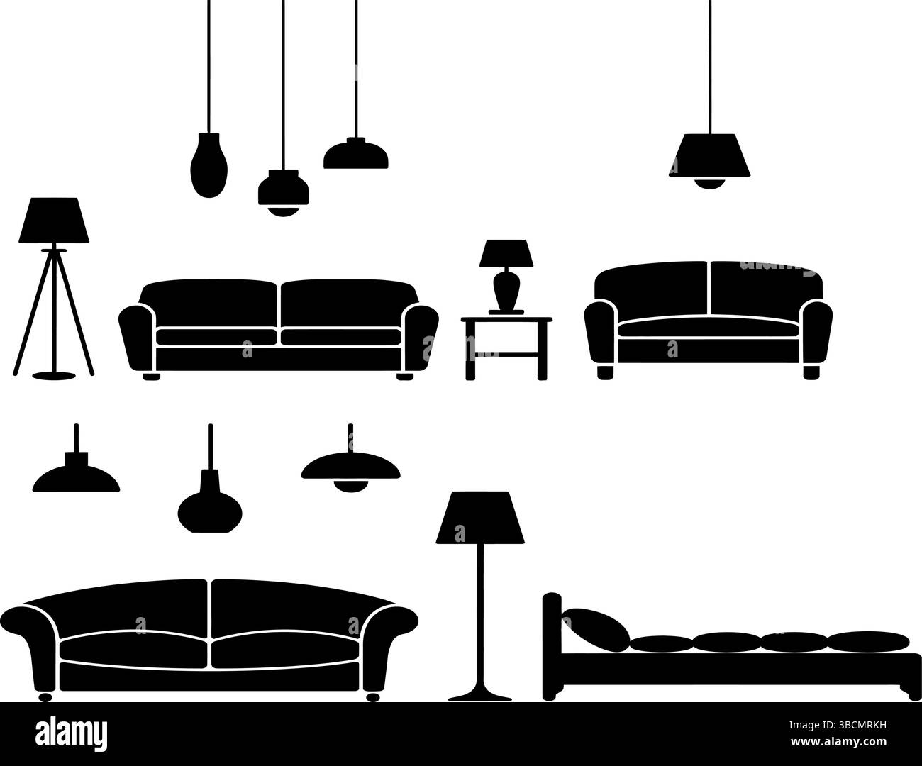 Modern lighting fixtures Stock Vector Images - Alamy