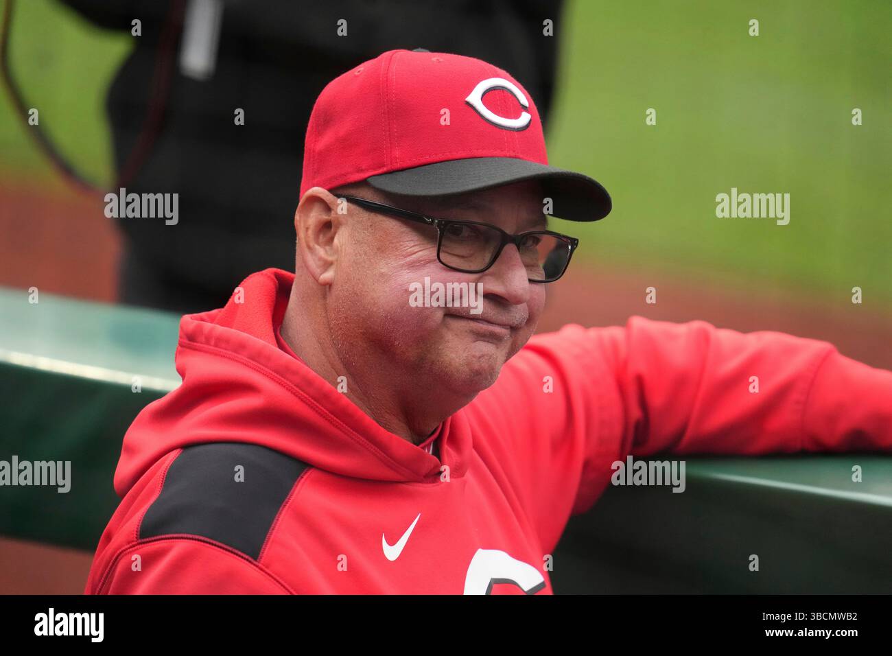 Cincinnati Reds manager Terry Francona stands in the dugout before a ...