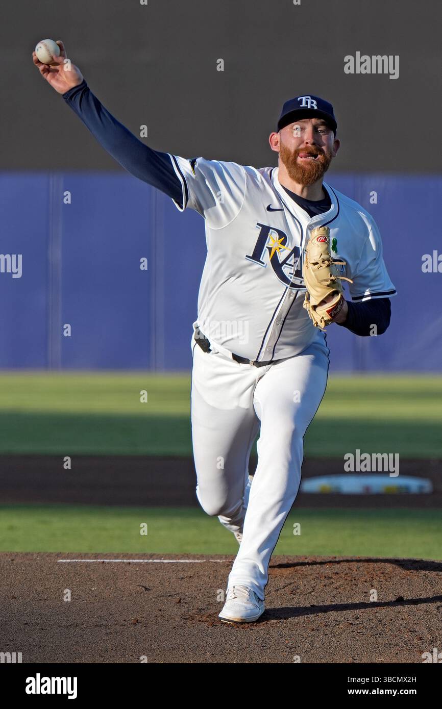 Tampa Bay Rays' Zack Littell pitches to the Houston Astros during the ...