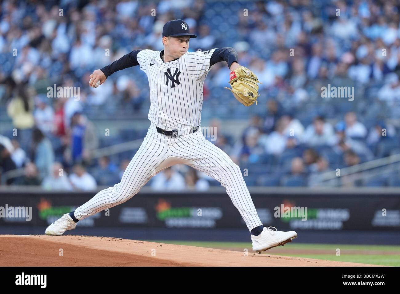 BRONX, NY - MAY 20: New York Yankees Pitcher Will Warren (98) delivers ...