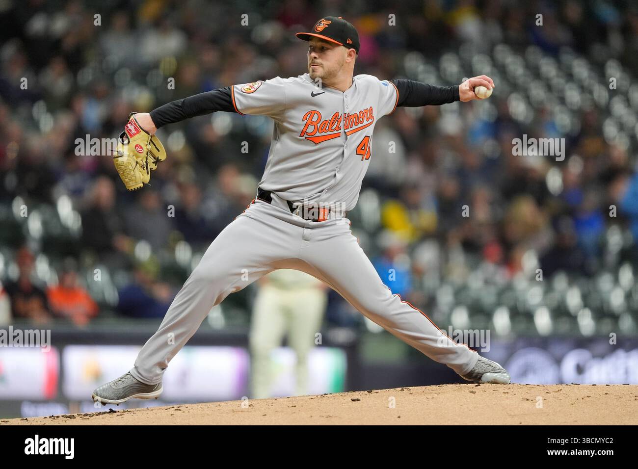 Baltimore Orioles' Keegan Akin pitches during the first inning of a ...