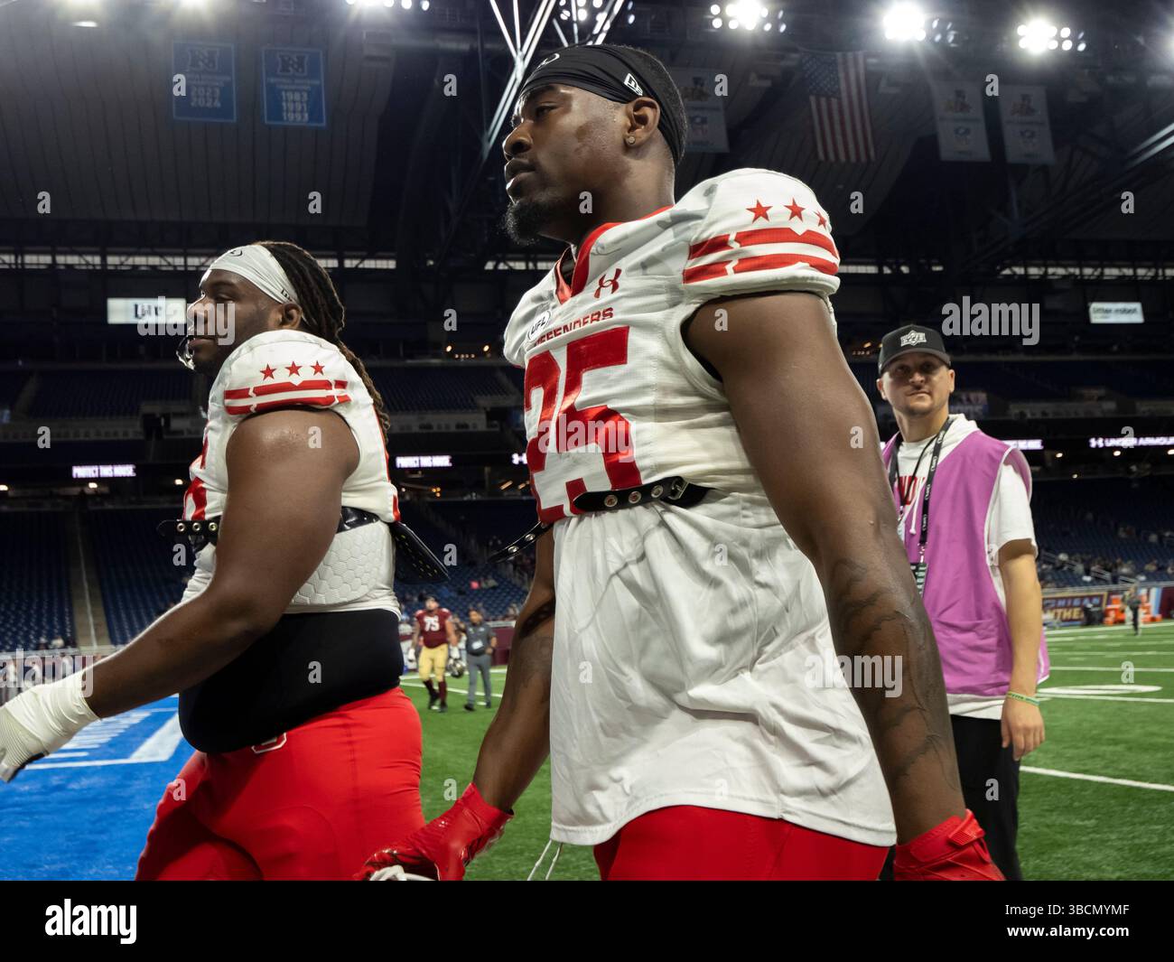 DETROIT, MI - MAY 04: DC Defenders running back Deon Jackson (25) exits ...