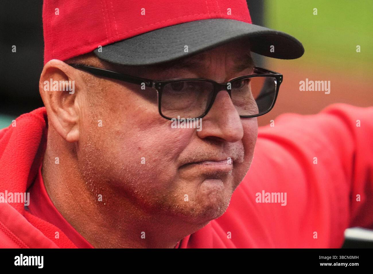 Cincinnati Reds manager Terry Francona stands in the dugout before a ...