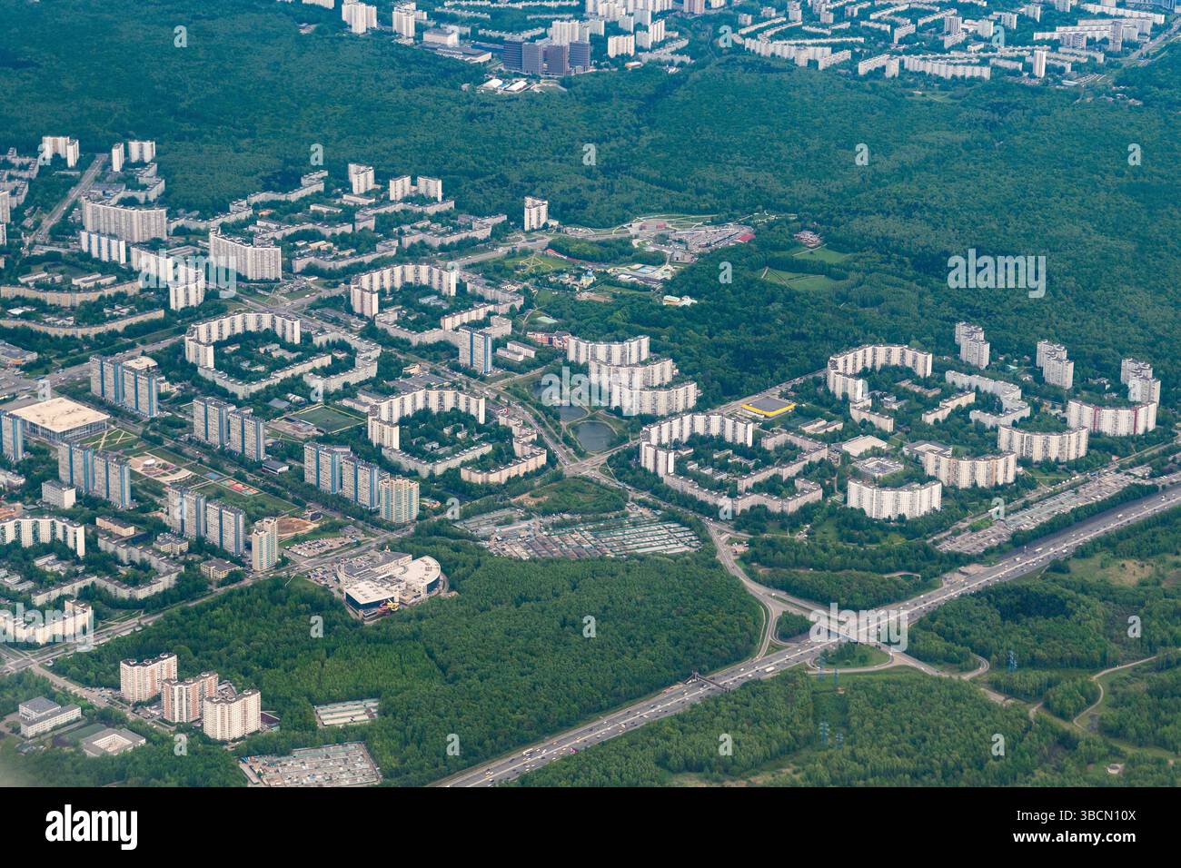 Moscow Yasenevo residential area from a bird's-eye view Stock Photo - Alamy