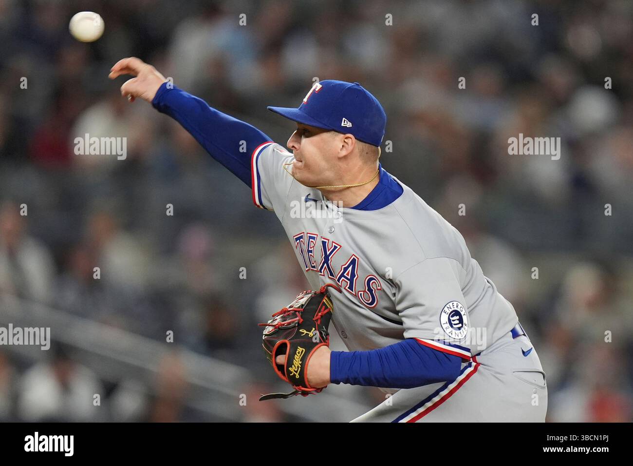 Texas Rangers' Jacob Webb pitches during the seventh inning of a ...