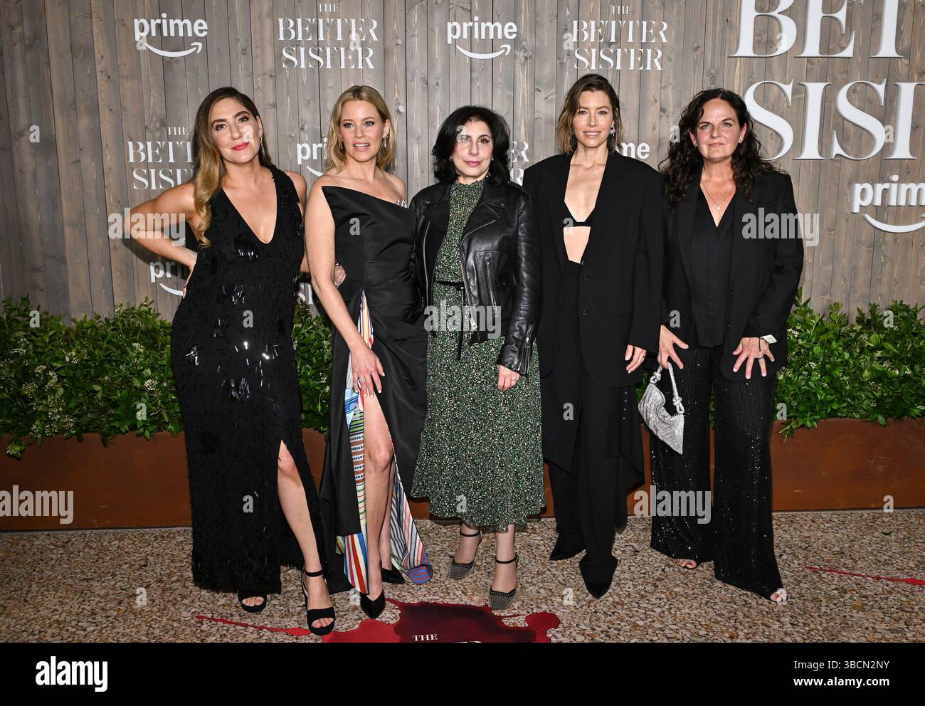 Olivia Milch, left, Elizabeth Banks, Sue Kroll, Jessica Biel and Regina ...