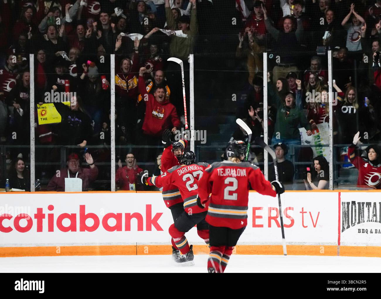 Ottawa Charge's Rebecca Leslie (37) celebrates her goal against the ...