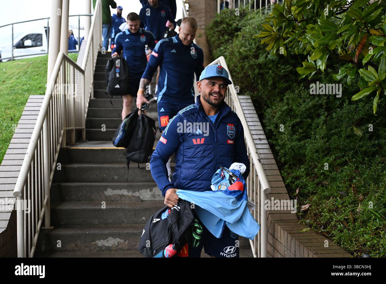 Wentworth Falls, Australia. 21st May, 2025. Latrell Mitchell arrives ...