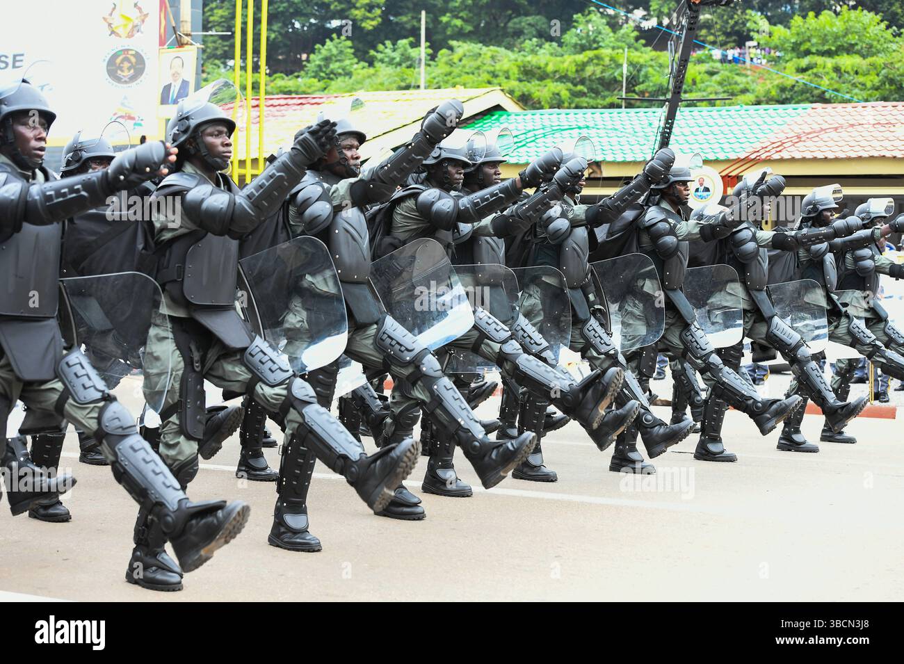 Yaounde, Cameroon. 20th May, 2025. Servicemen parade during the ...