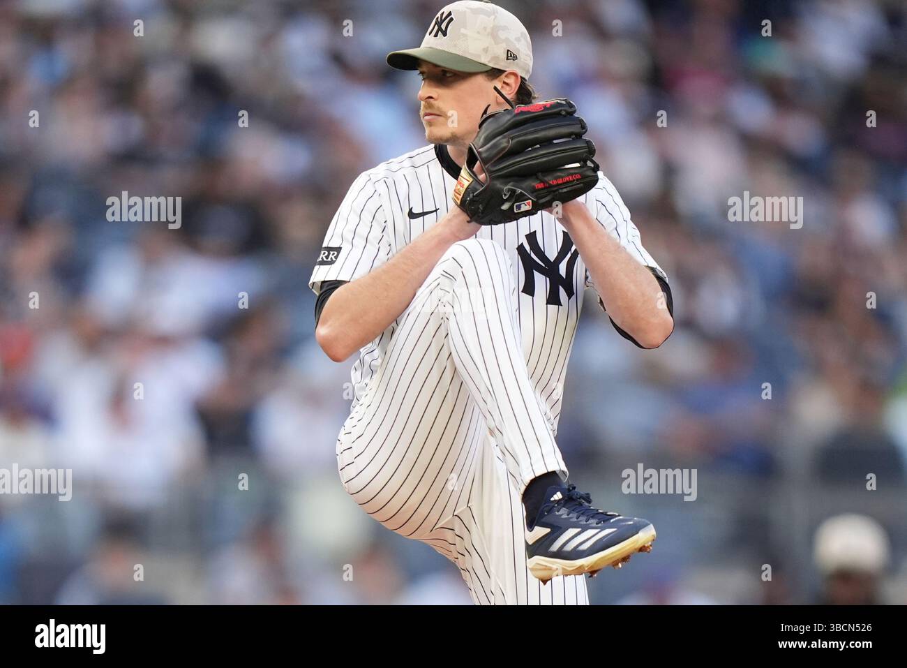 New York Yankees' Max Fried pitches during the first inning of a ...