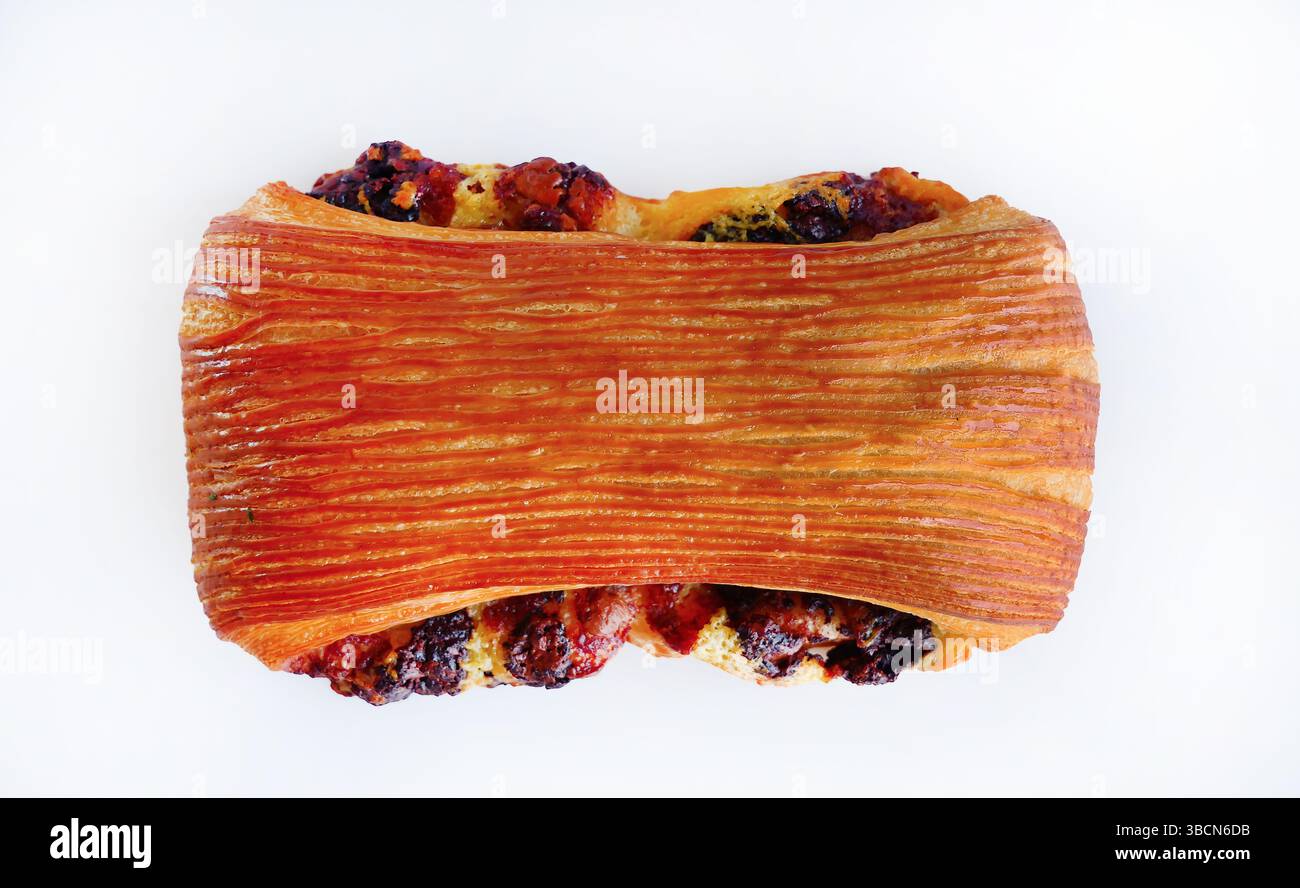Fresh baked Pain Suisse chocolate, traditional French pastry or swiss ...