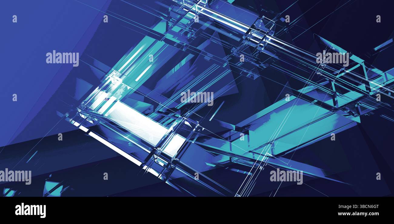 Abstract Digital Blue And Cyan Technology Background Wallpaper Stock ...