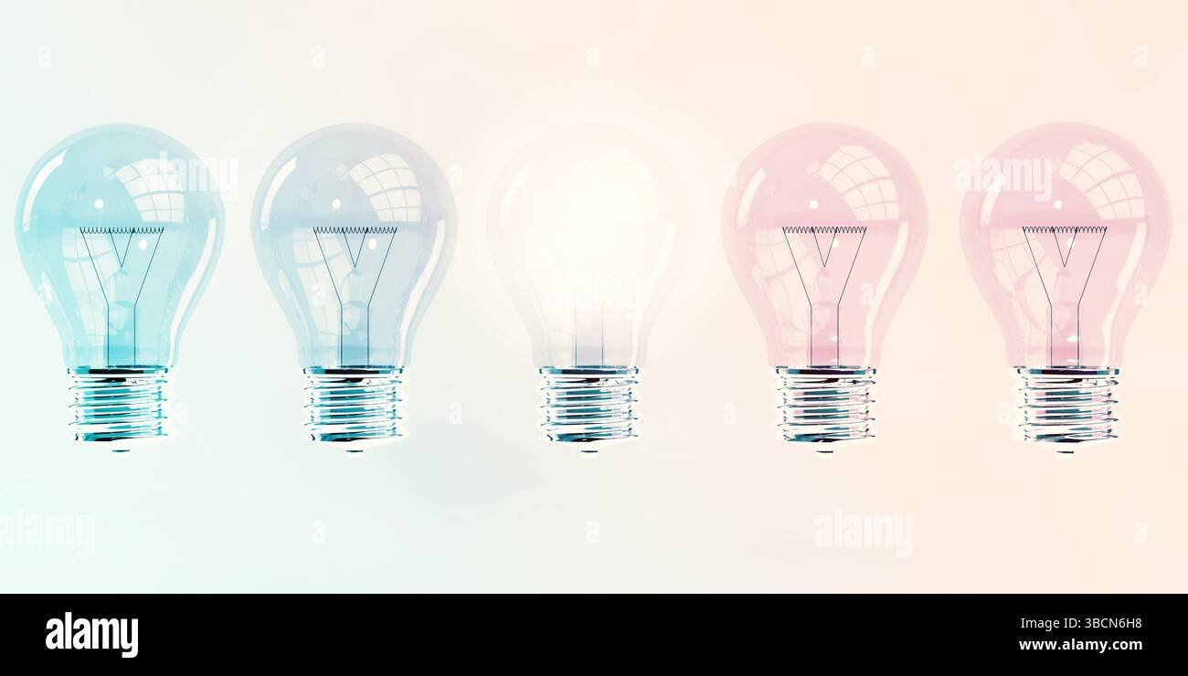 Inspirational Background with a Bright Lightbulb Lit Up Stock Photo - Alamy