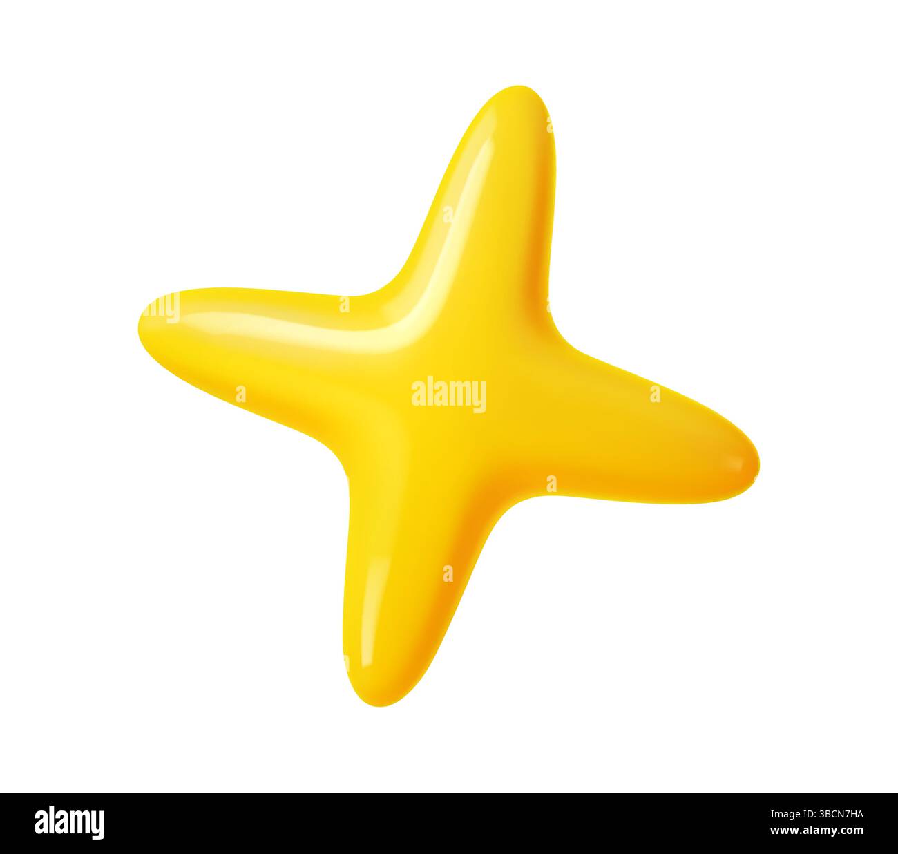3d star icon with a smooth glossy surface in bright yellow color ...