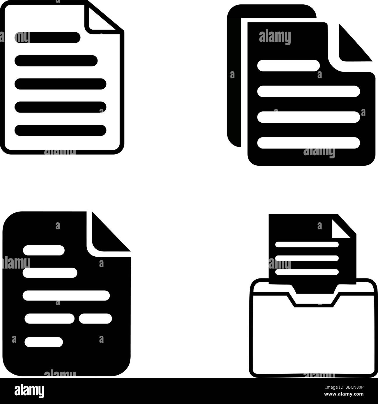 Document & File Icons - Paper & Digital Record Symbols Stock Vector Image & Art - Alamy