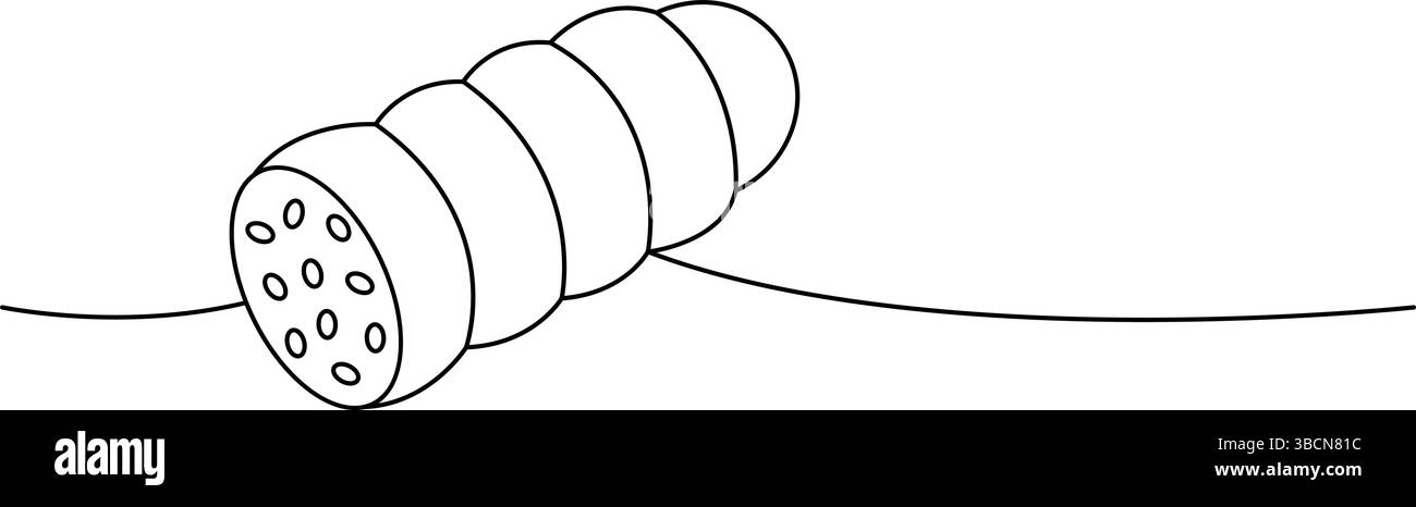 Sausage one line continuous drawing. Fresh raw sausages. Vector ...