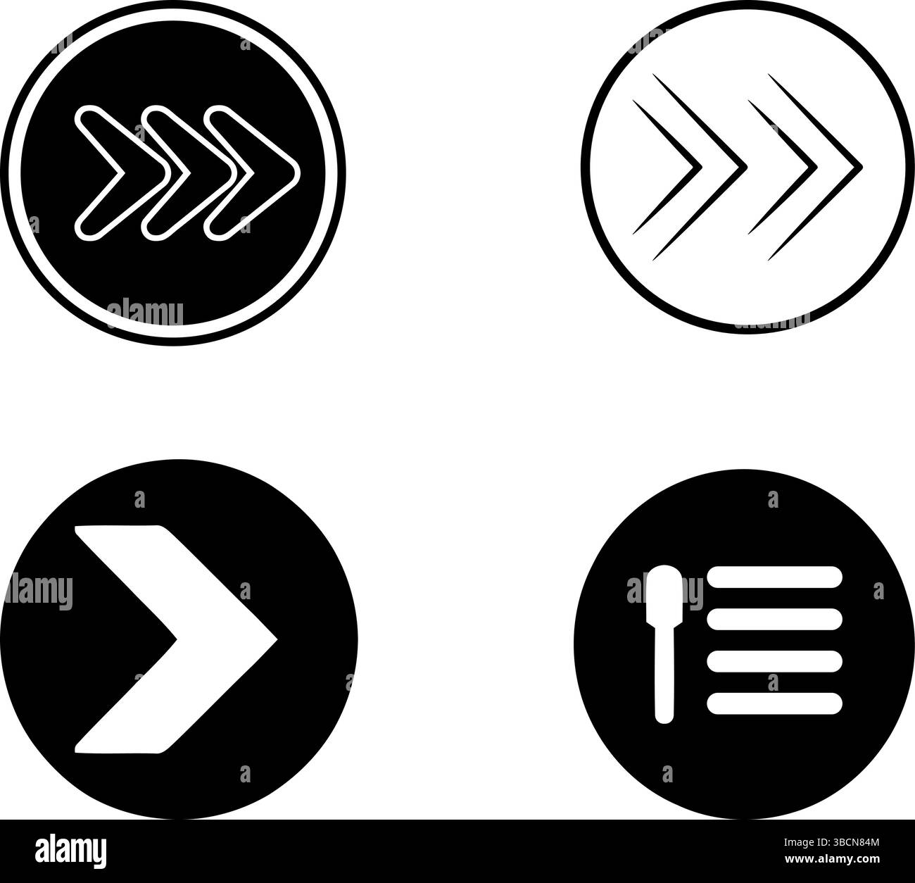 Forward & Menu Icons - Navigation & List UI Elements Stock Vector Image & Art - Alamy