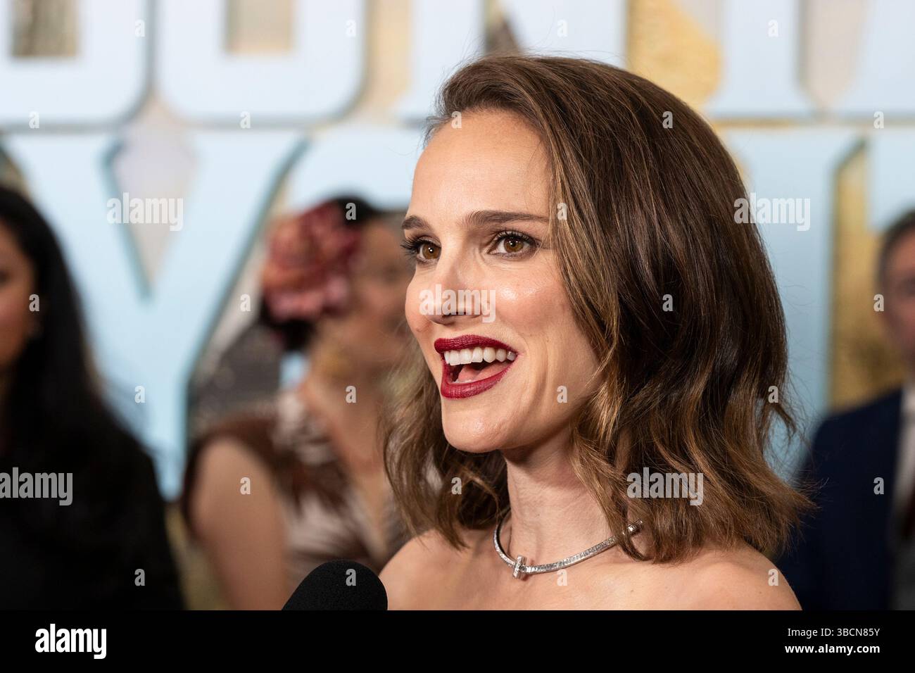 Natalie Portman wearing dress by Dior attends world premiere of the ...
