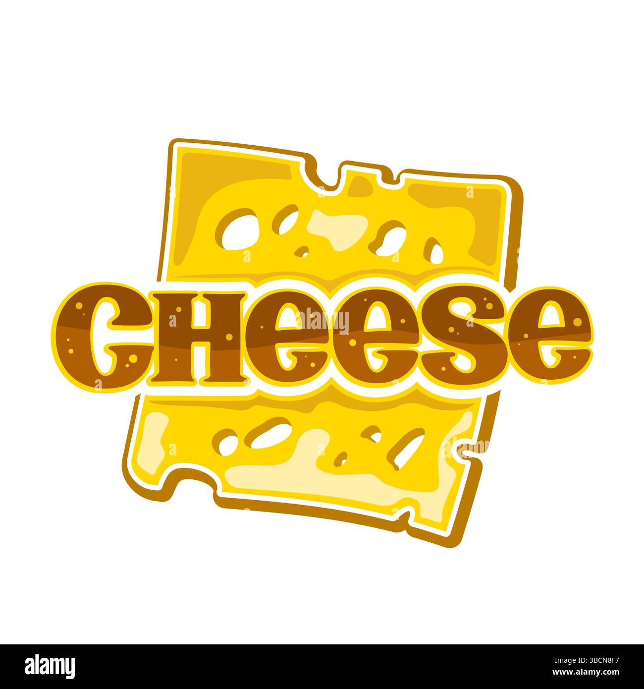 Vector logo for Cheese Slice, decorative badge with cartoon design ...